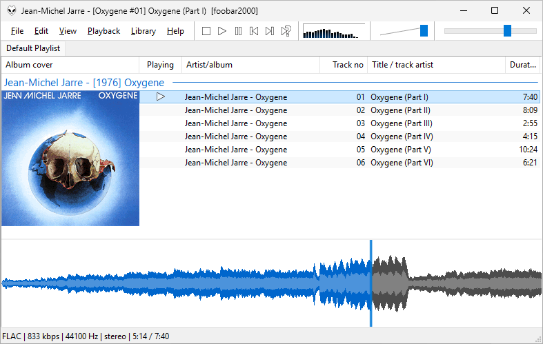 foobar2000: Components Repository - Waveform Minibar (mod)